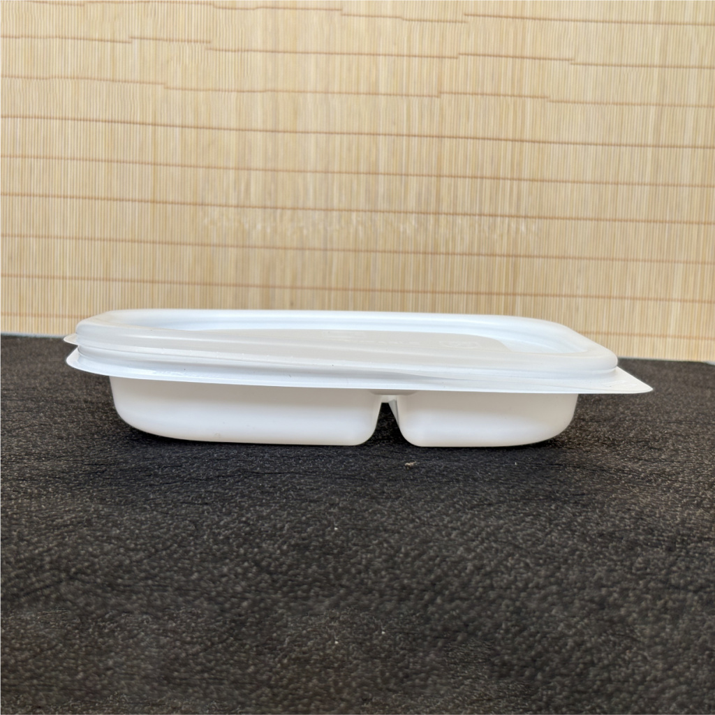 Disposable 4-compartment plastic tray/container (Rectangle)